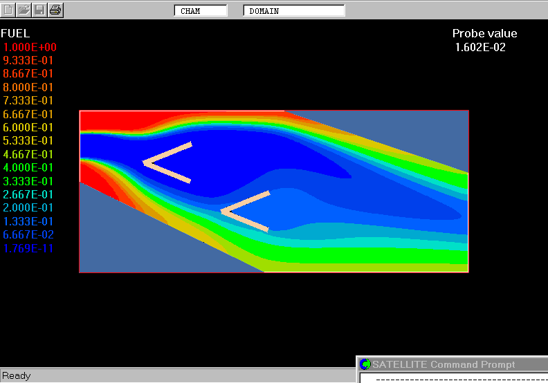 Afterburner with V-gutter flameholders